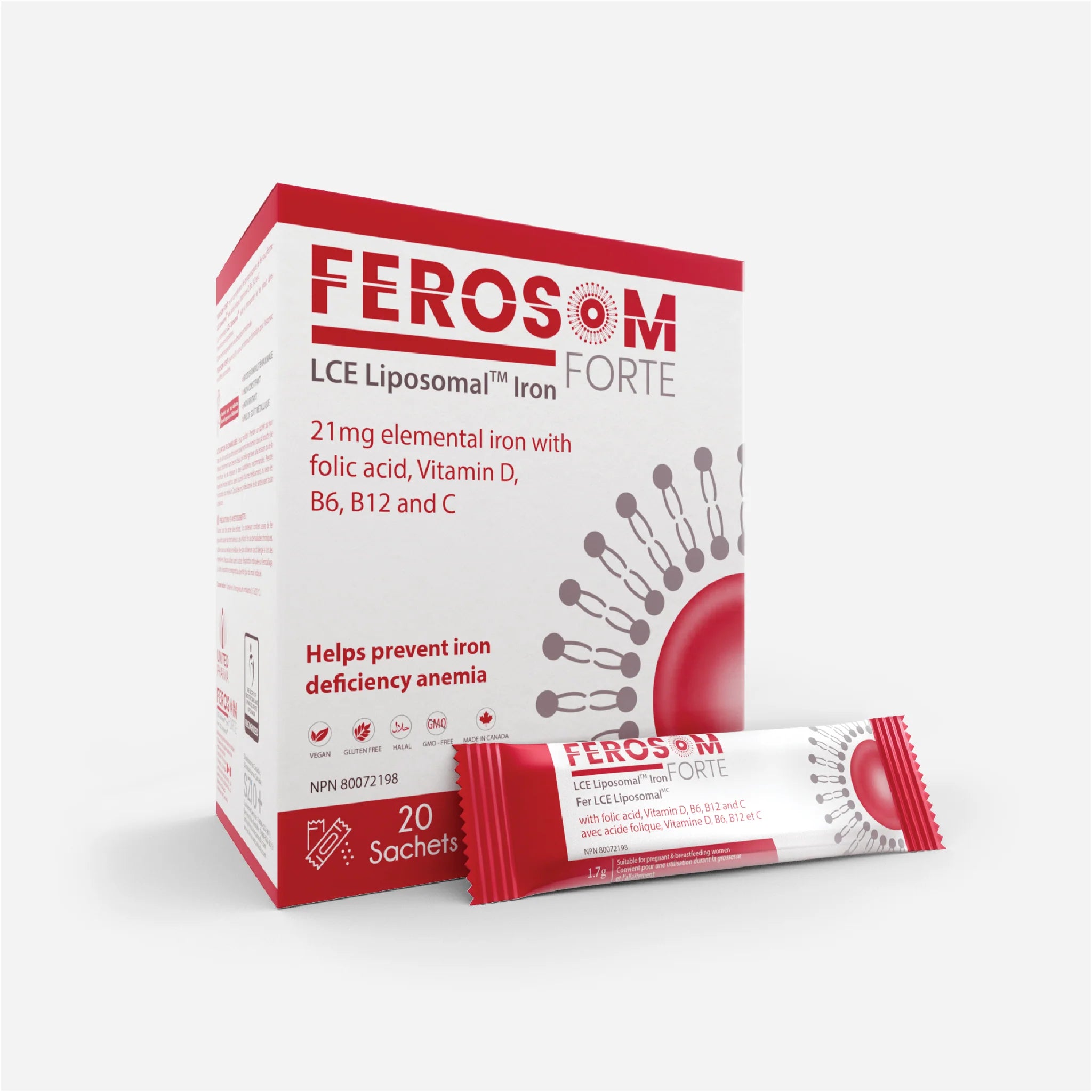 Ferosom Forte - LCE Liposomal Iron Sachets – Berry-flavoured ...